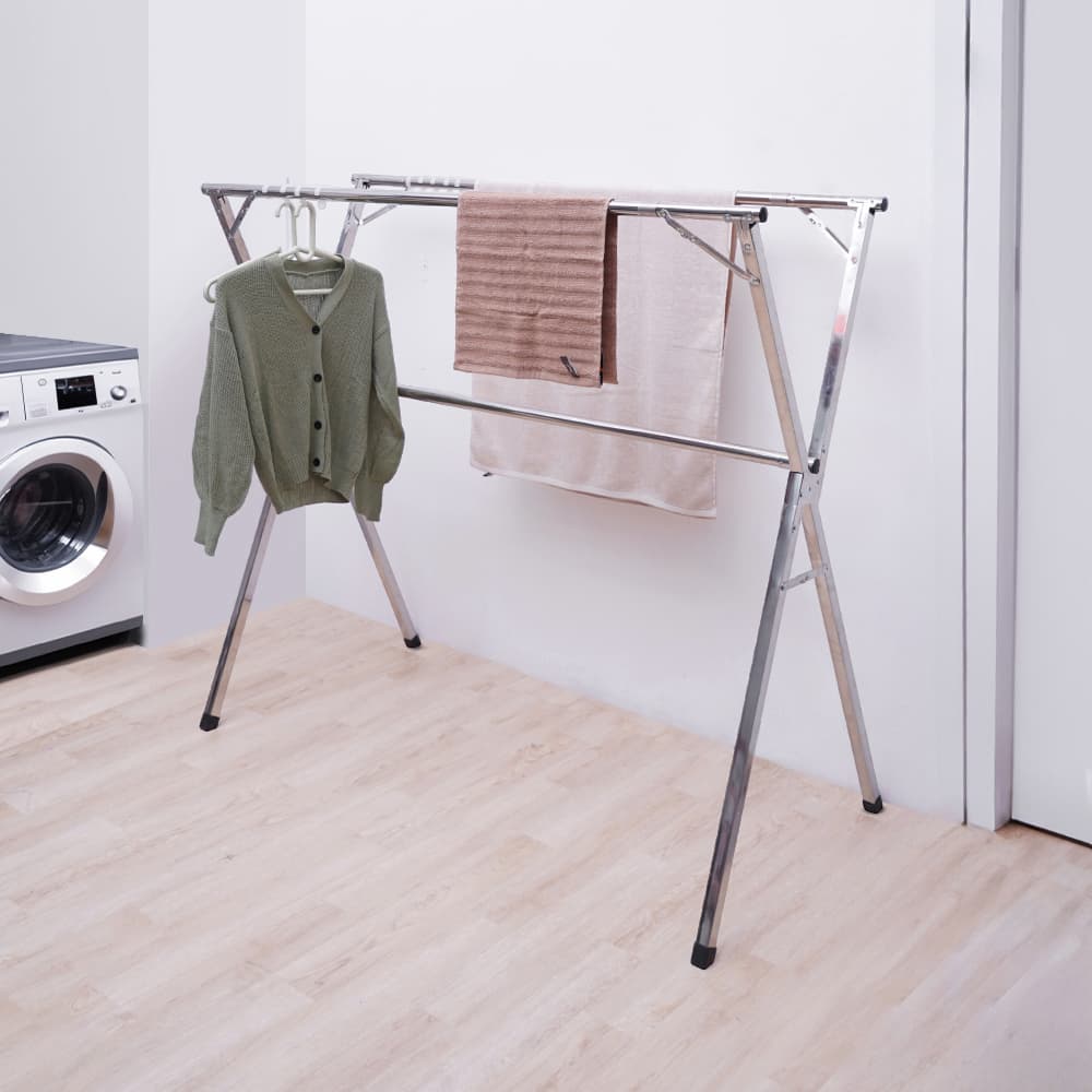 Jual Stora Jemuran Pakaian X Shape Lipat Silver Terbaru | Ruparupa