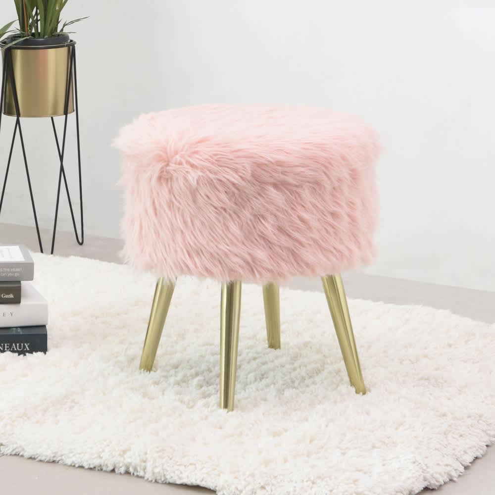 Jual Informa Juliette Bangku Bulu Dengan Penyimpanan Pink Terbaik | Informa