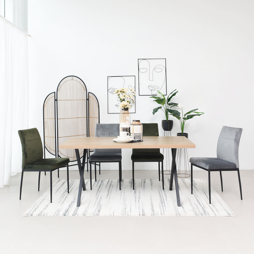 Jual Informa Melstone Demi Set Meja Makan 4 Kursi Hijau Terbaru | Ruparupa