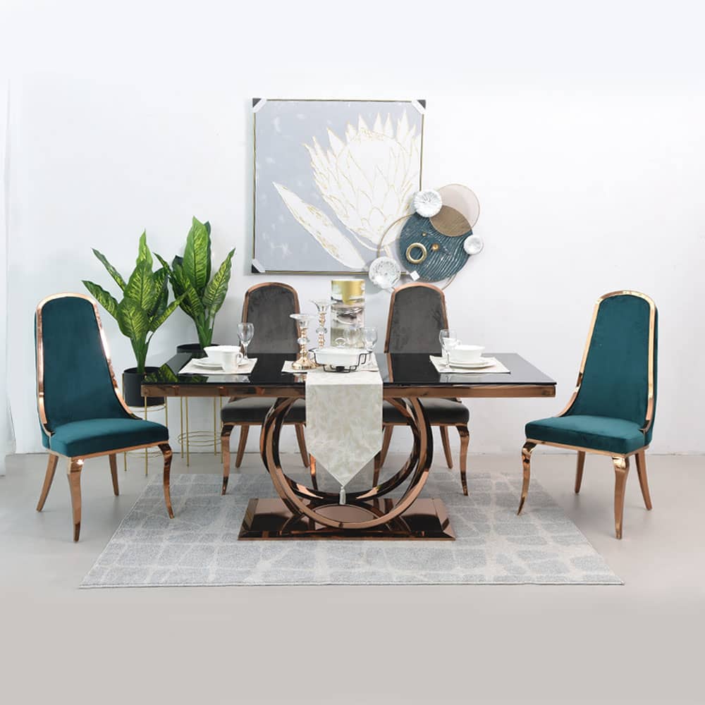 Jual Informa Franza Meja Makan Kaca Hitam Terbaru | Ruparupa