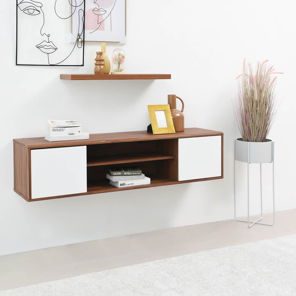 Jual Informa Mandy Kabinet Dinding Putih Cokelat Walnut Terbaik | Informa