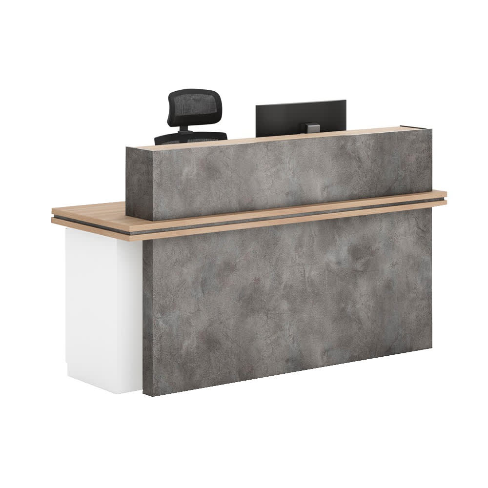 Jual Informa Mori Meja Resepsionis Sisi Kiri Abu Abu Cokelat Kayu ...