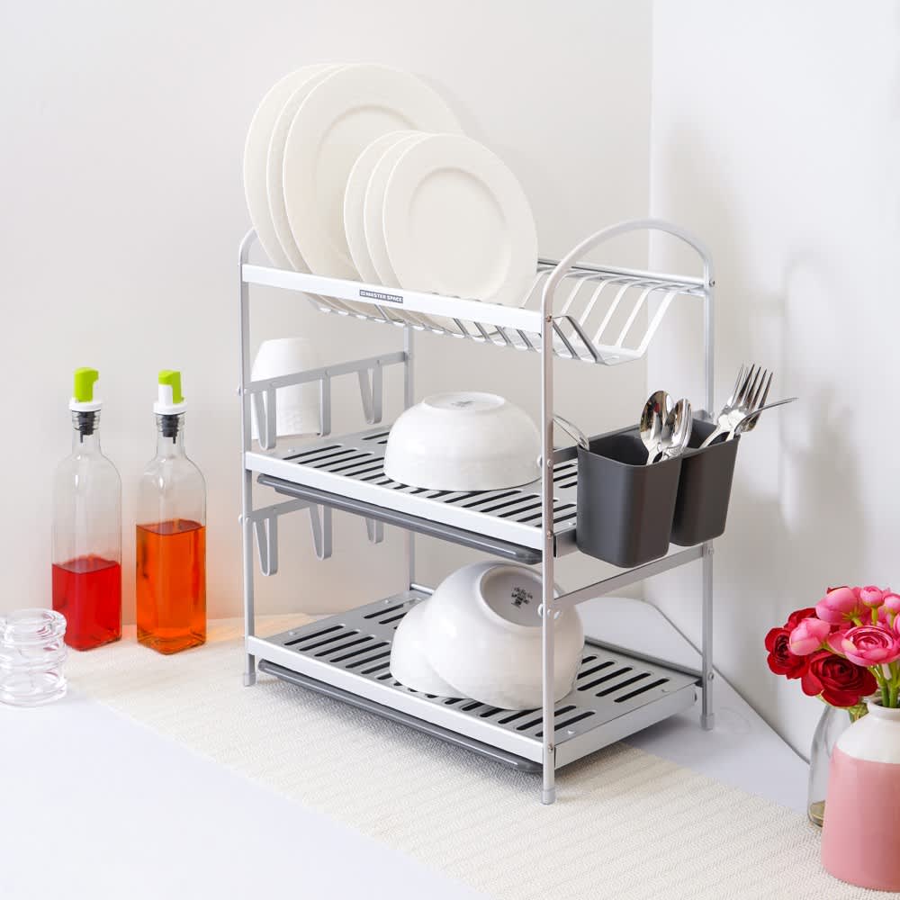 Jual Krischef Rak Piring Aluminium 3 Tingkat Silver Terbaru | Ruparupa
