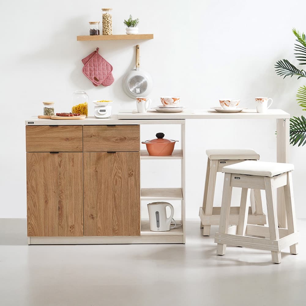 Jual Informa Galyn Set Meja Dapur Dengan Bangku Putih Terbaik | Informa