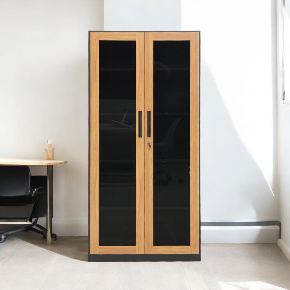 Jual Informa Berne Lemari Arsip Kantor Metal Pintu Kaca High Hitam ...