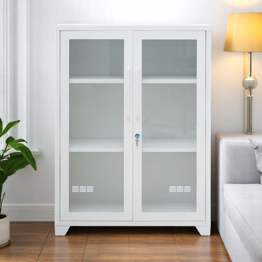 Jual Informa Orla Kabinet Kantor Metal 2 Pintu Kaca Low Putih Terbaik ...