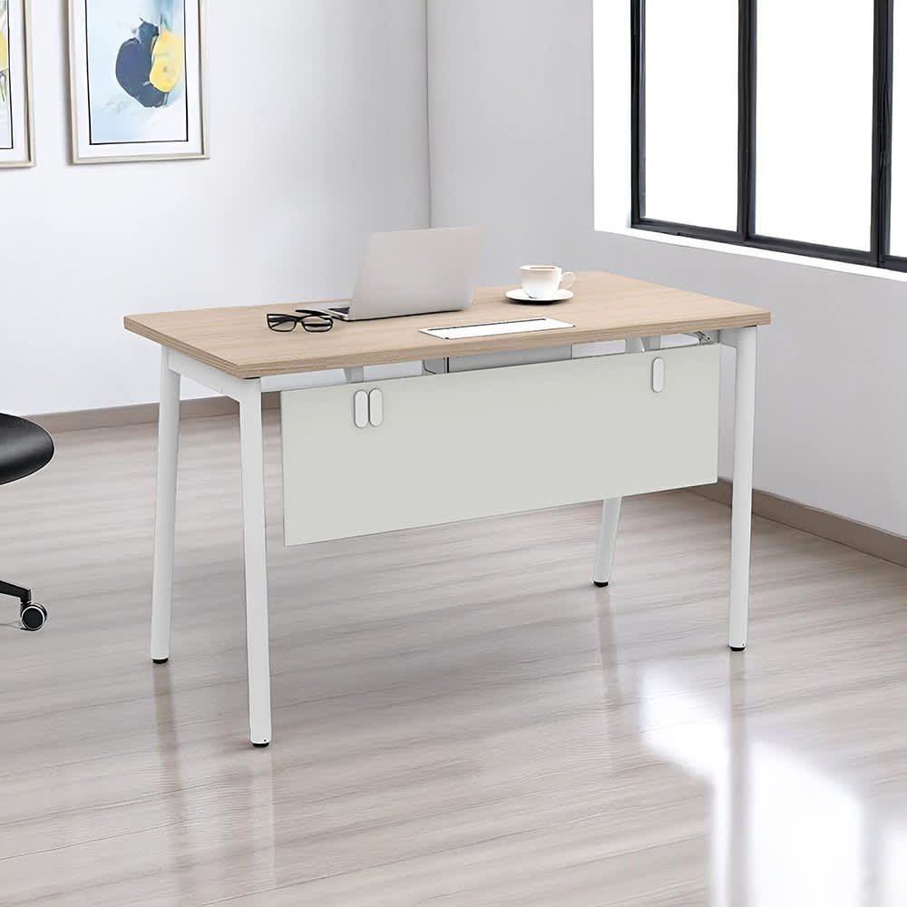 Jual Informa Negen Meja Kantor Putih Cokelat Oak Terbaru | Ruparupa