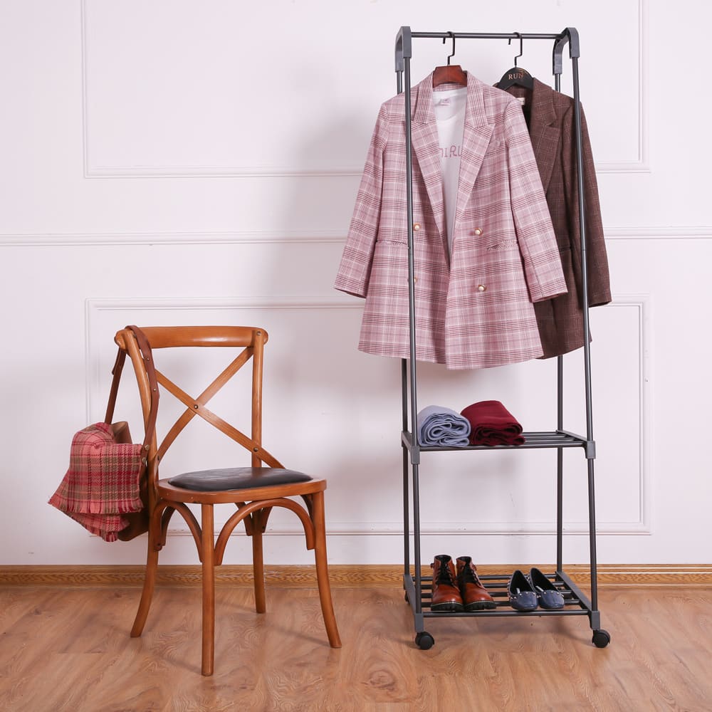 Jual Stora Gantungan Pakaian Dengan Rak 2 Tingkat Abu Abu Terbaru ...