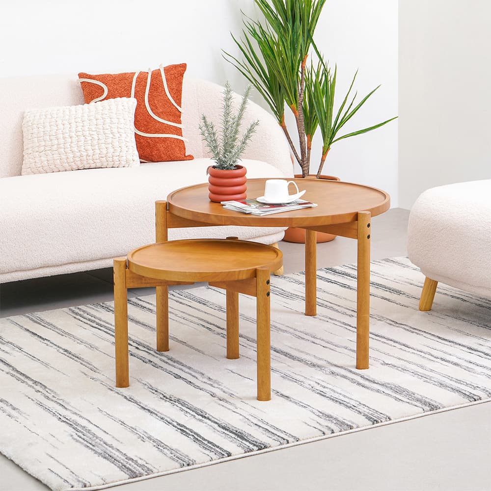 Jual Informa Set 2 Pcs Yori Meja Tamu Round Cokelat Oak Terbaru | Ruparupa