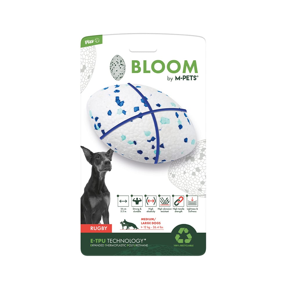 Jual M Pets Bloom Mainan Anjing Bola Rugby Biru Putih Terbaru | Ruparupa