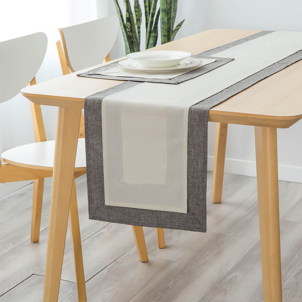 Jual Informa Set 5 Pcs Table Runner Tatakan Piring Linen Abu Abu ...