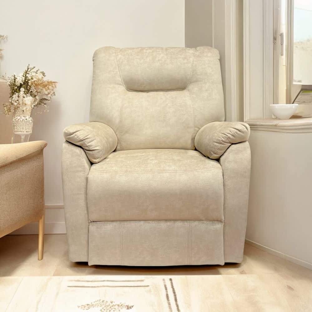 Jual Informa Norine Sofa Recliner Fabric 1 Seater Magnus Smoke Krem ...