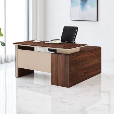 Jual Informa Montana Meja Kantor Sisi Kiri 1607 Cokelat Terbaru | Ruparupa