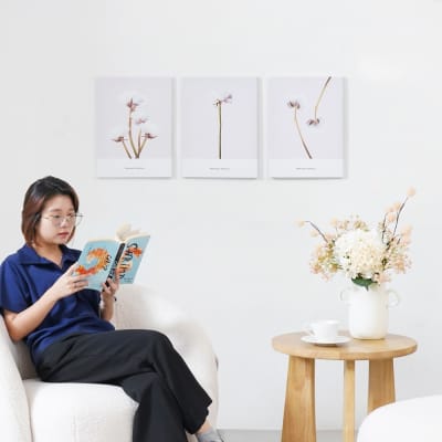 Jual Hiasan Dinding 30 X 40 Cm Set 3 Pcs Kanvas Print Flower Terbaru ...