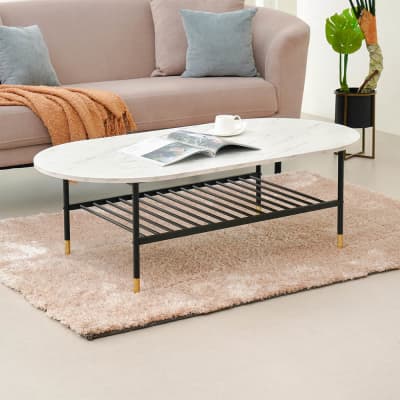 Jual Informa Jevon Meja Tamu Oval Putih Terbaru | Ruparupa