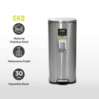 Jual Eko 30 Ltr Tempat Sampah Stainless Fpp Silver Terbaru | Ruparupa