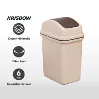 Jual Krisbow 6 Ltr Tempat Sampah Plastik Krem Terbaru | Ruparupa