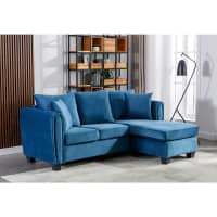 Jual Informa Lufkin Sofa Sudut Fabric Biru Terbaru | Ruparupa