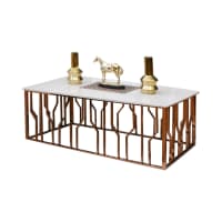 Jual Informa Fleur Meja Tamu Rectangular Putih Rose Gold Terbaru | Ruparupa