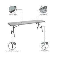 Jual Zown Meja Lipat Serbaguna Xl 240 Abu Abu Terbaru | Ruparupa