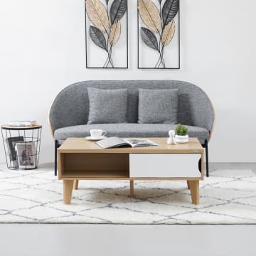 Jual Informa Nordika Meja Tamu Rectangle Light Oak Putih Terbaik | Informa