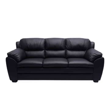 Jual Informa Ziva Sofa Kulit 3 Dudukan Hitam Terbaru | Ruparupa