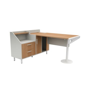 Jual Sieben Meja Kantor Sisi Kiri 150 Cm Cokelat Terbaik | Informa