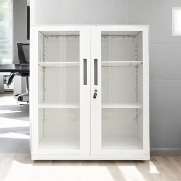 Jual Informa Carter Kabinet Kantor Metal 2 Pintu Kaca Midi Putih ...