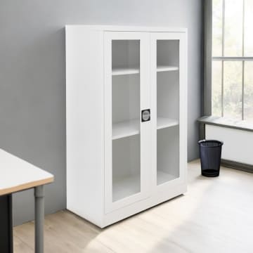 Jual Informa Kabinet Kantor Besi Pintu Kaca Medium Putih Terbaik | Informa