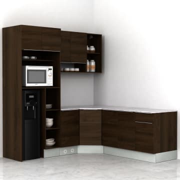 Jual Informa Prescoot Kitchen Set Sudut L No Wall Cokelat Walnut ...