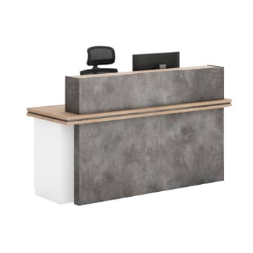 Jual Informa Mori Meja Resepsionis Sisi Kiri Abu Abu Cokelat Kayu ...