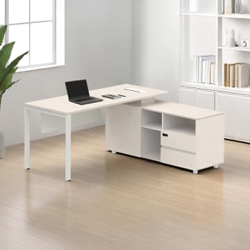 Jual Sieben Meja Kantor Right 160 Iw Putih Ivory Terbaik | Informa