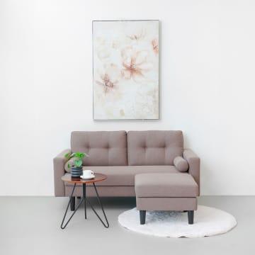 Jual Informa Pluto Set Sofa Fabric 2 Seater Dengan Bangku Cokelat Terbaik | Informa