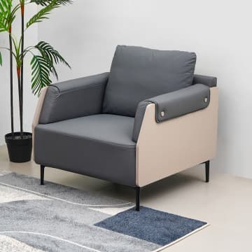 Jual Informa Foxx Sofa Leather 1 Seater Abu Abu Terbaik | Informa