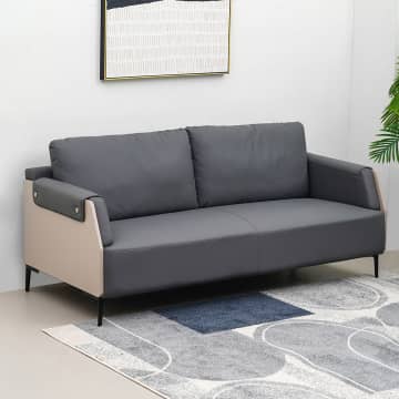 Jual Informa Foxx Sofa Leather 3 Seater Abu Abu Terbaik | Informa