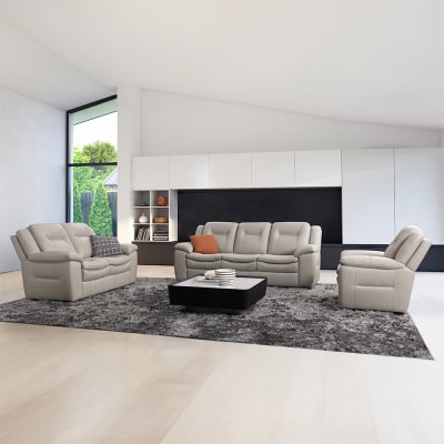 Jual Informa Jacobsen Sofa Kulit 1 Seater Silver Abu Abu Terbaru | Ruparupa