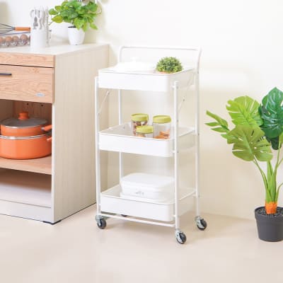 Jual Selma Rak Troli Dapur 3 Tingkat Putih Terbaru | Ruparupa
