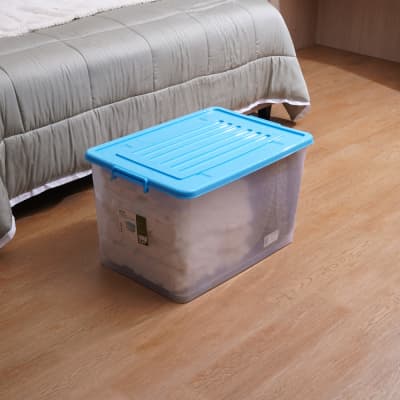 Jual Stora 67 X 45 X 40 Cm Kotak Penyimpanan Dengan Tutup Roda Biru ...