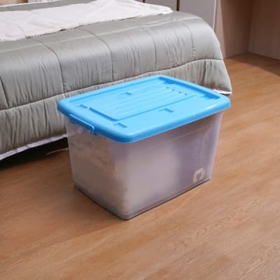 Jual Stora 72 X 52 X 44 Cm Kotak Penyimpanan Dengan Tutup Roda Biru ...