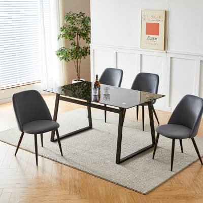 Jual Informa Milton Set Meja Makan 4 Kursi Abu Abu Terbaru | Ruparupa