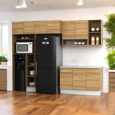 Jual Informa Prescoot Kitchen Set Sudut M Dengan Rak Kulkas Oak Terbaru ...