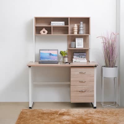 Jual Informa Hyoga Meja Kantor Cokelat Oak Putih Terbaru | Ruparupa