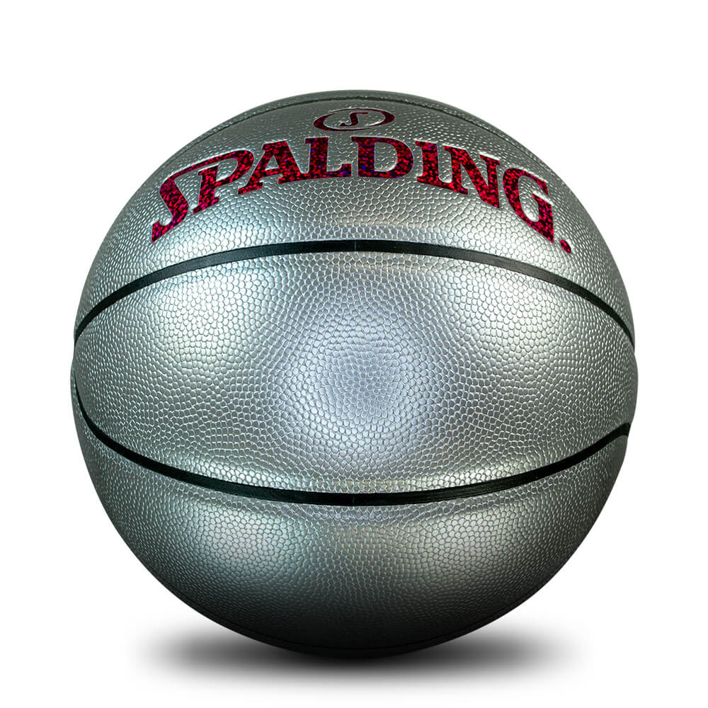 Personalised Basketball Silver/Hologram Pink