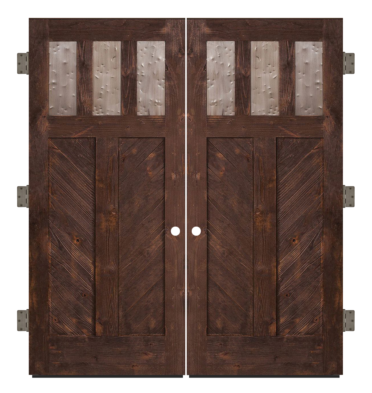 Chevron Exterior Double Slab Door