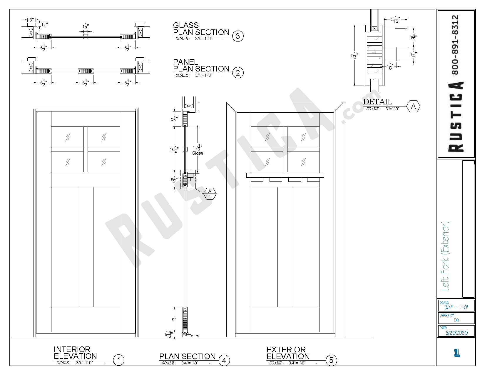 Left Fork Front Door With Shelf | Rustica