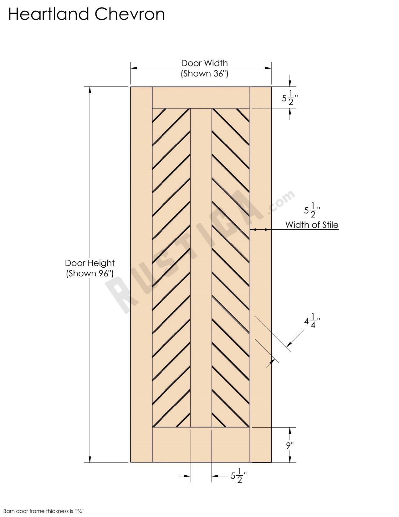 Heartland Chevron Barn Door | Rustica
