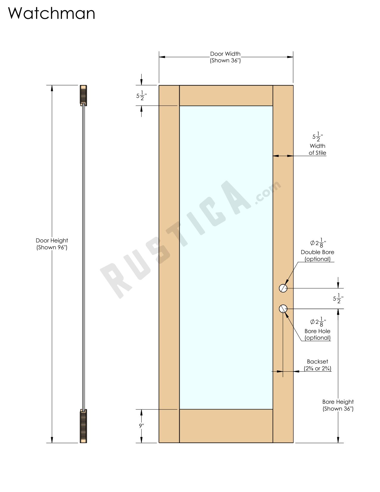 Watchman Exterior Slab Door | Rustica