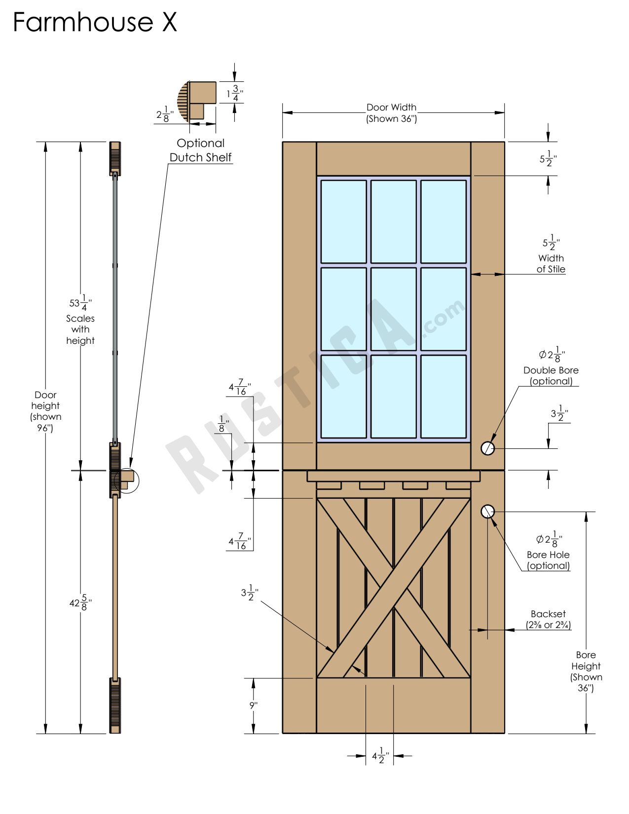 Farmhouse X Exterior Dutch Door | Rustica