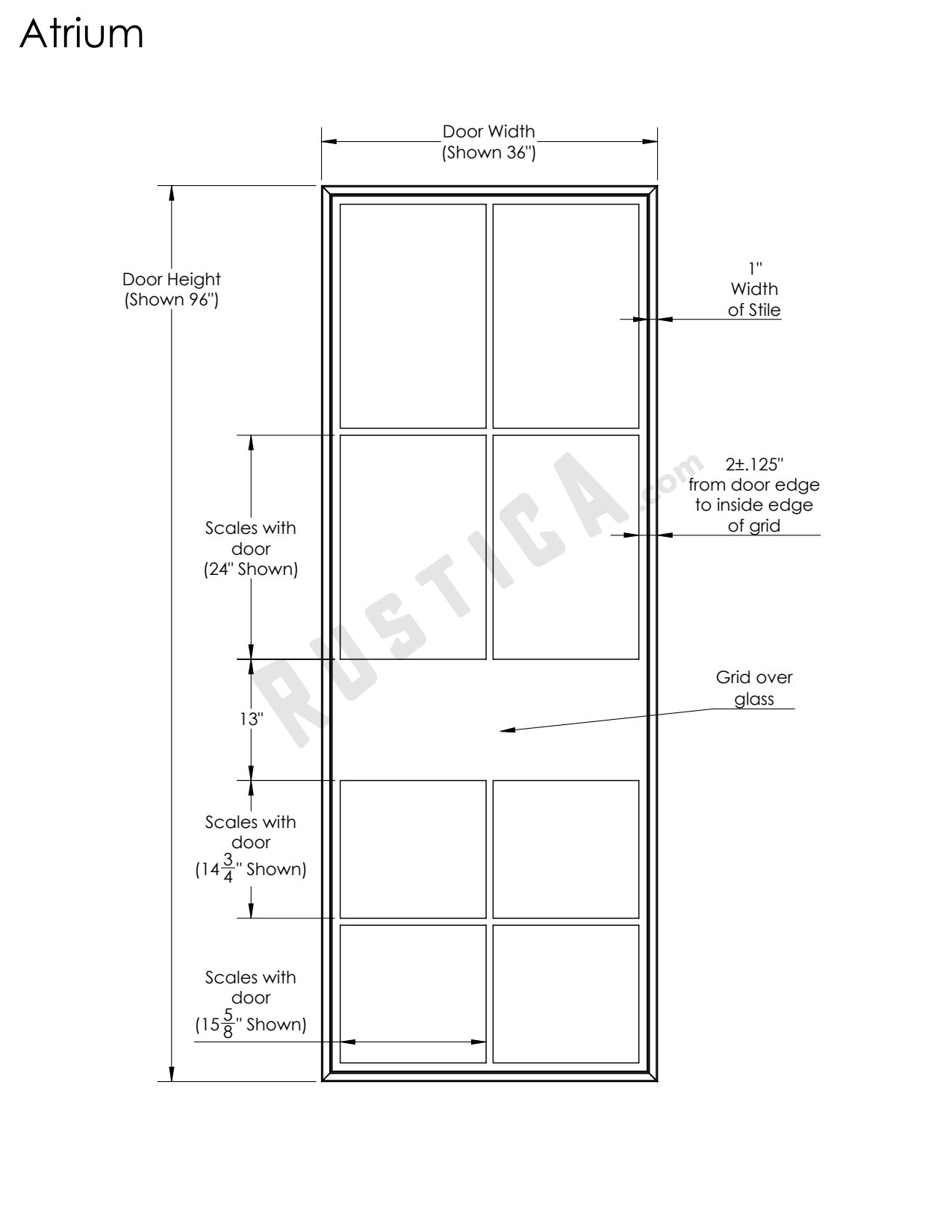 Atrium Exterior Pivot Door | Rustica
