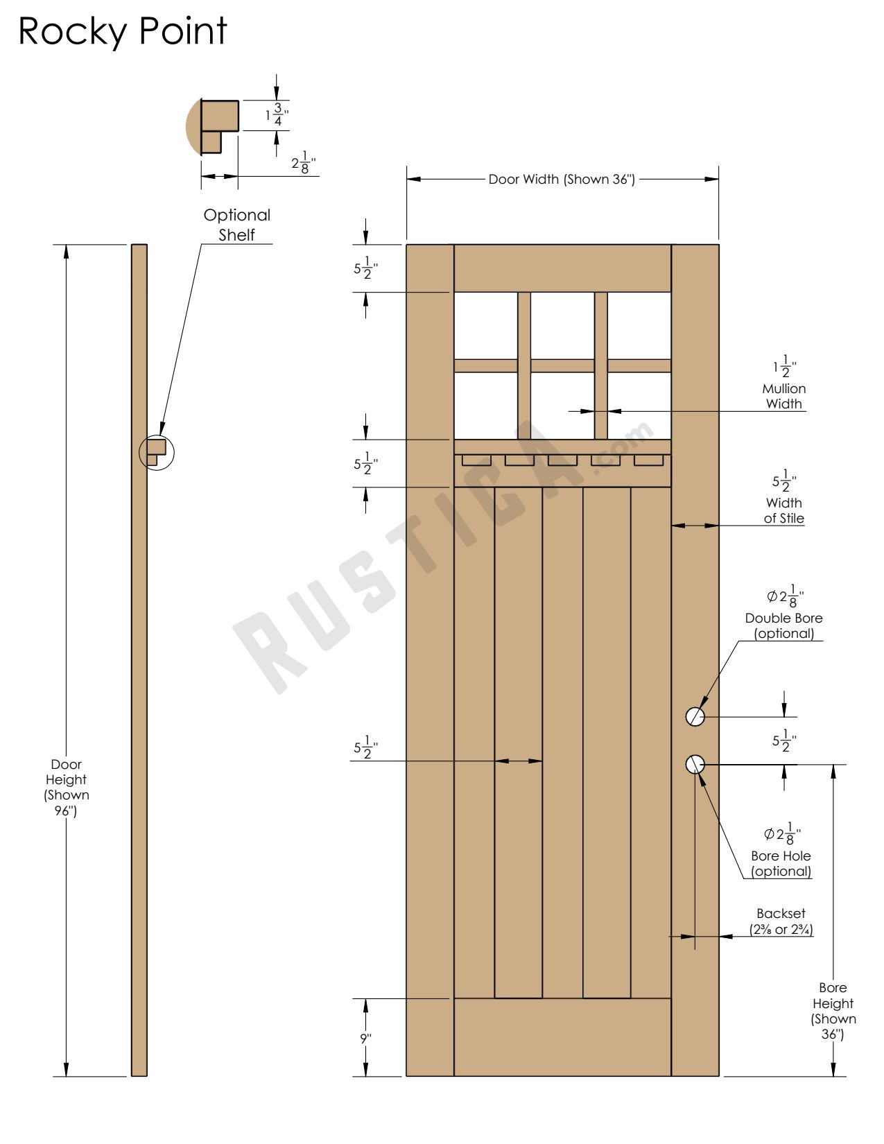 Rocky Point Exterior Slab Door | Rustica
